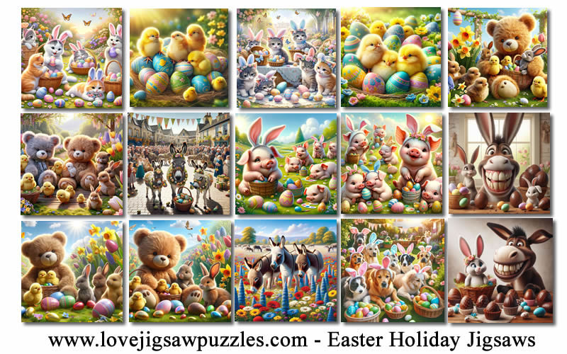 Easter Holidays Jigsaw Puzzles, Coloring Books, Pictures, Poems and Stories