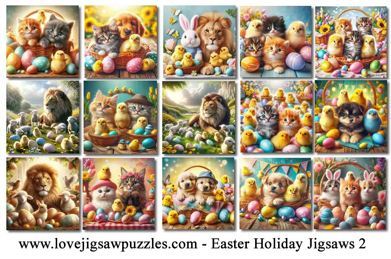 Easter Holiday Jigsaw Puzzles and Free Coloring Book 2