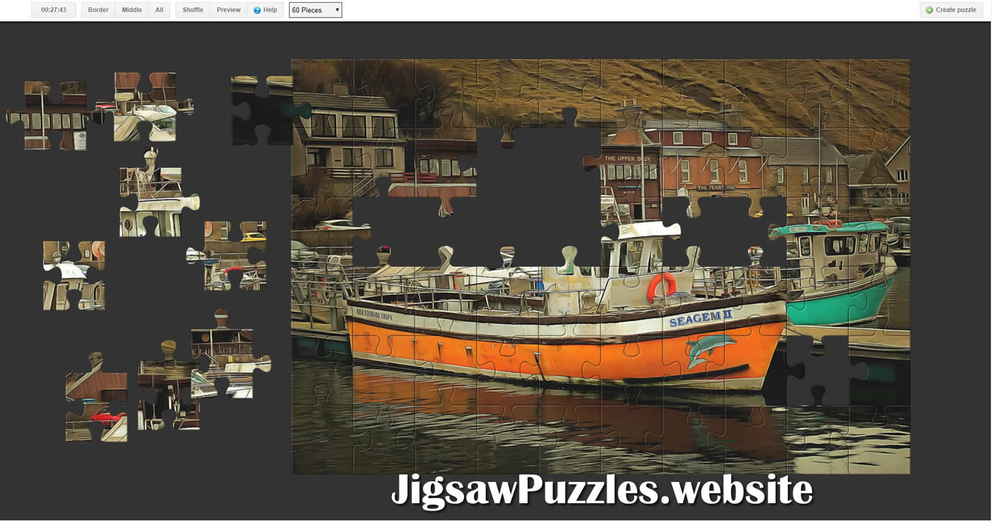 Jigsaw Puzzle | Seagem II Fishing Boat at Scrabster - Jigsaw Puzzles ...