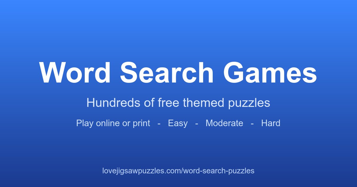 Free Online Word Search Puzzles | Word Search Games